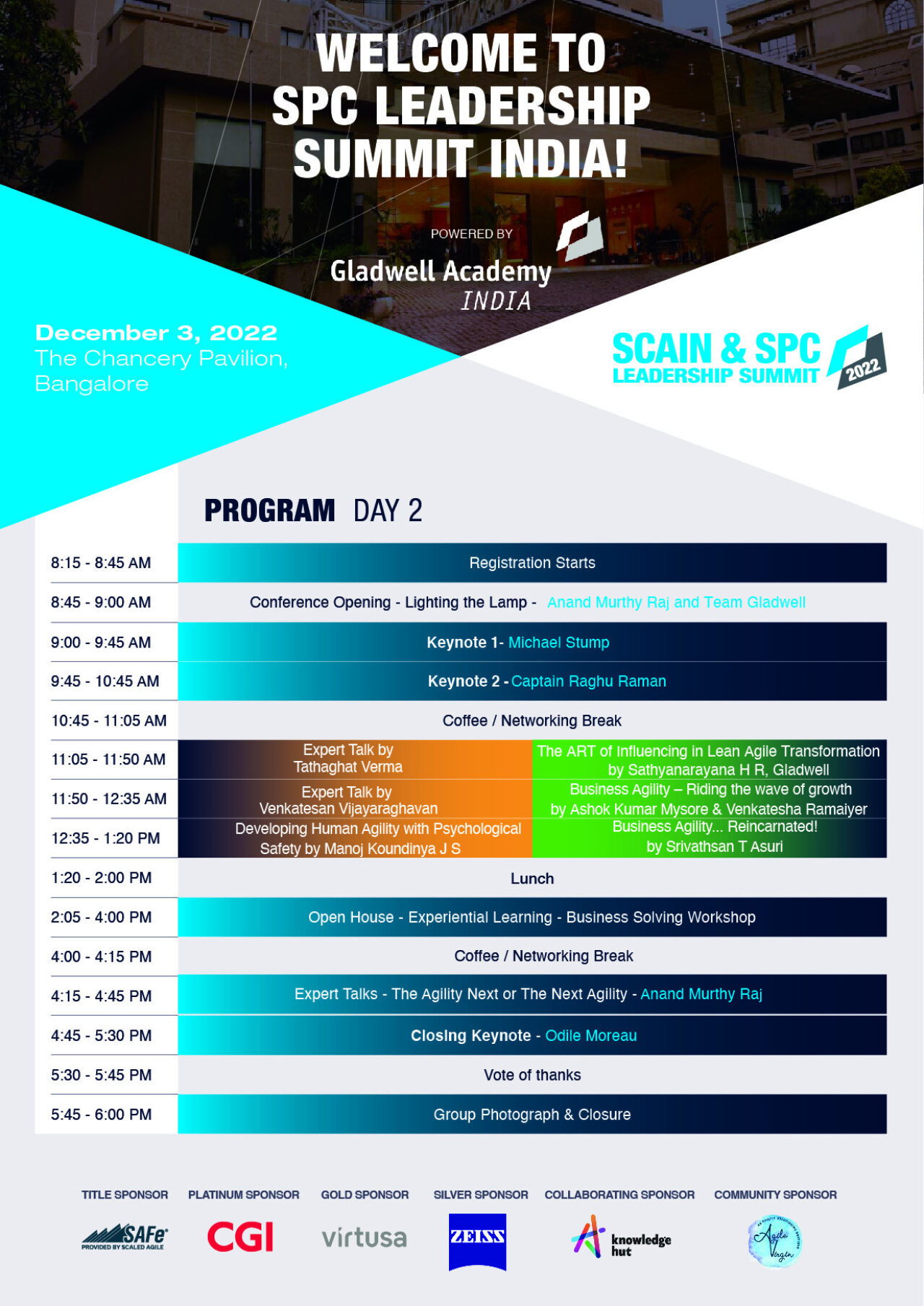 SPC Leadership Summit 2022 - Agenda - Gladwell Academy